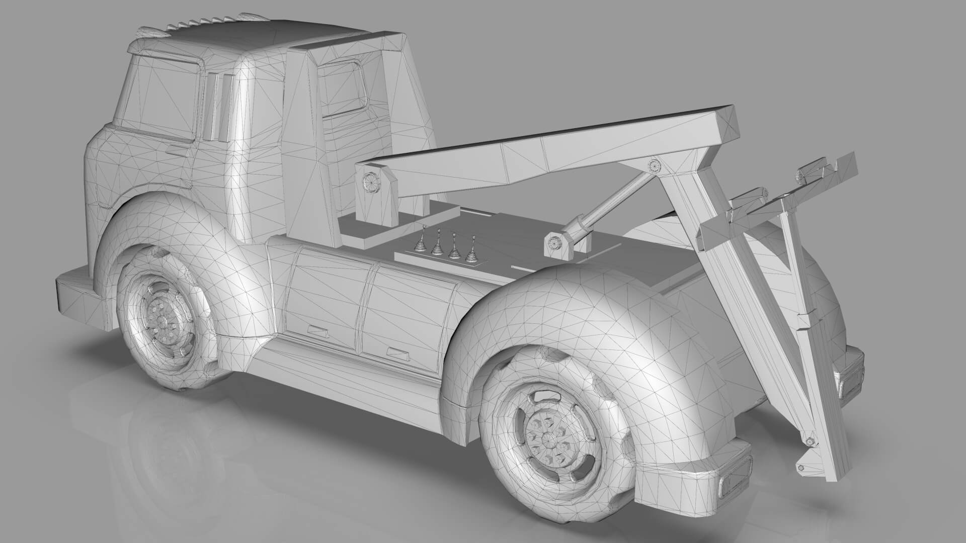 Wrecker Tow Truck Cartoon Vehicle - 3D Model by Arq_Lugo