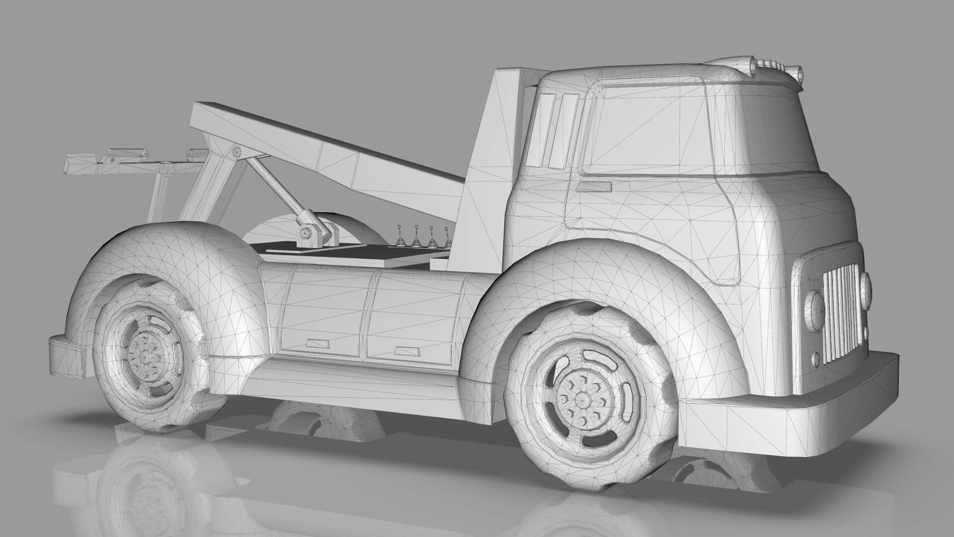 Wrecker Tow Truck Cartoon Vehicle - 3D Model by Arq_Lugo
