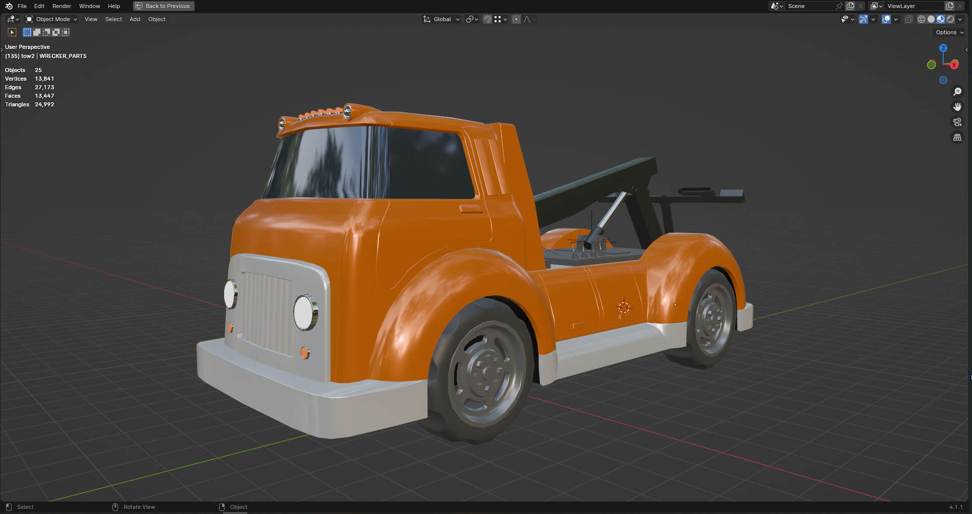 Wrecker Tow Truck Cartoon Vehicle - 3D Model by Arq_Lugo