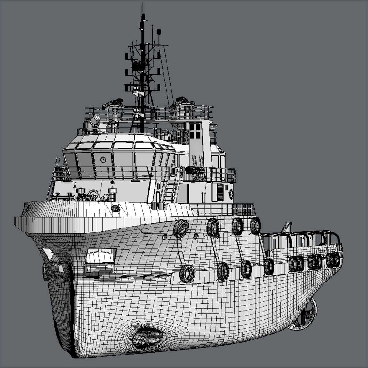 48m AHTS Anchor Handling Tug - 3D Model by ArqArt