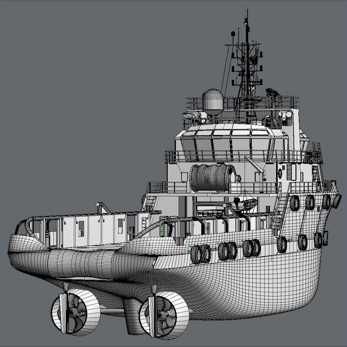 48m AHTS Anchor Handling Tug - 3D Model by ArqArt