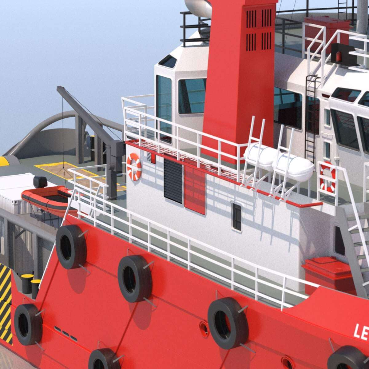 48m AHTS Anchor Handling Tug - 3D Model by ArqArt
