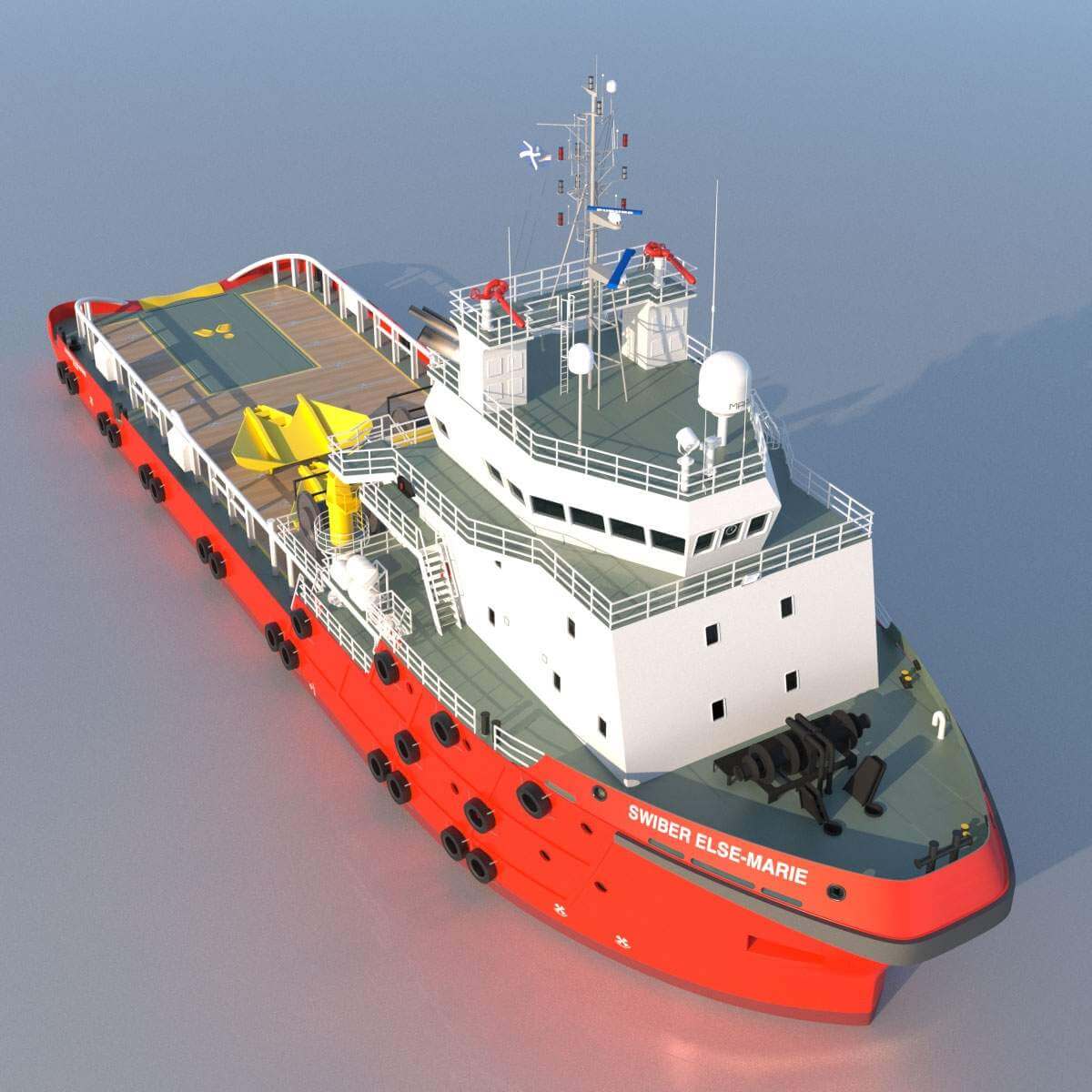 70m AHTS Anchor Handling Tug Supply - 3D Model by ArqArt