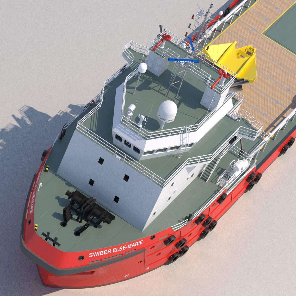 70m AHTS Anchor Handling Tug Supply - 3D Model by ArqArt