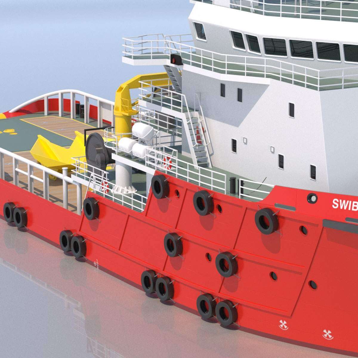 70m AHTS Anchor Handling Tug Supply - 3D Model by ArqArt