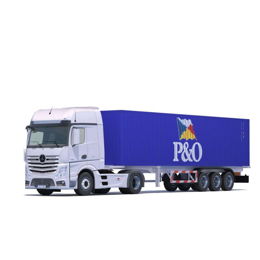 Actros MP4 with 10 Containers - 3D Model by ArqArt