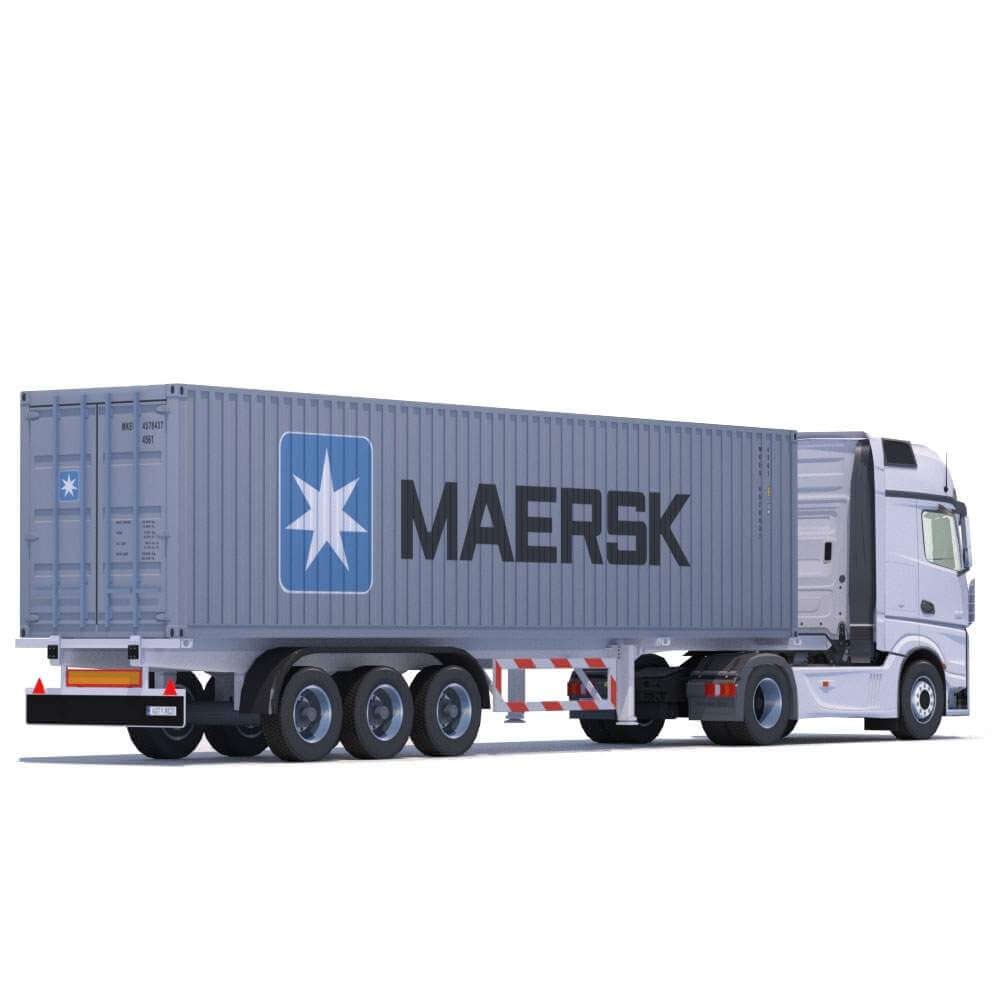 Actros MP4 with 10 Containers - 3D Model by ArqArt