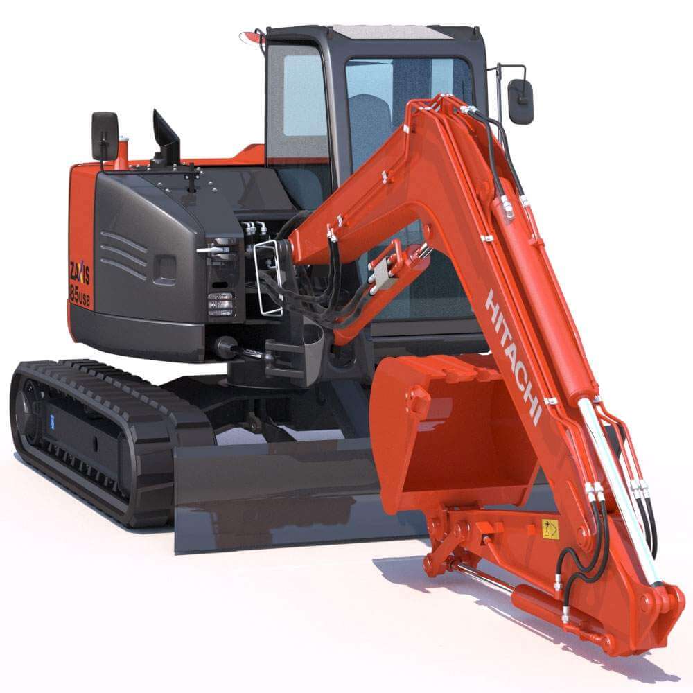 Hitachi Zx85Usb Compact Excavator - 3D Model by ArqArt