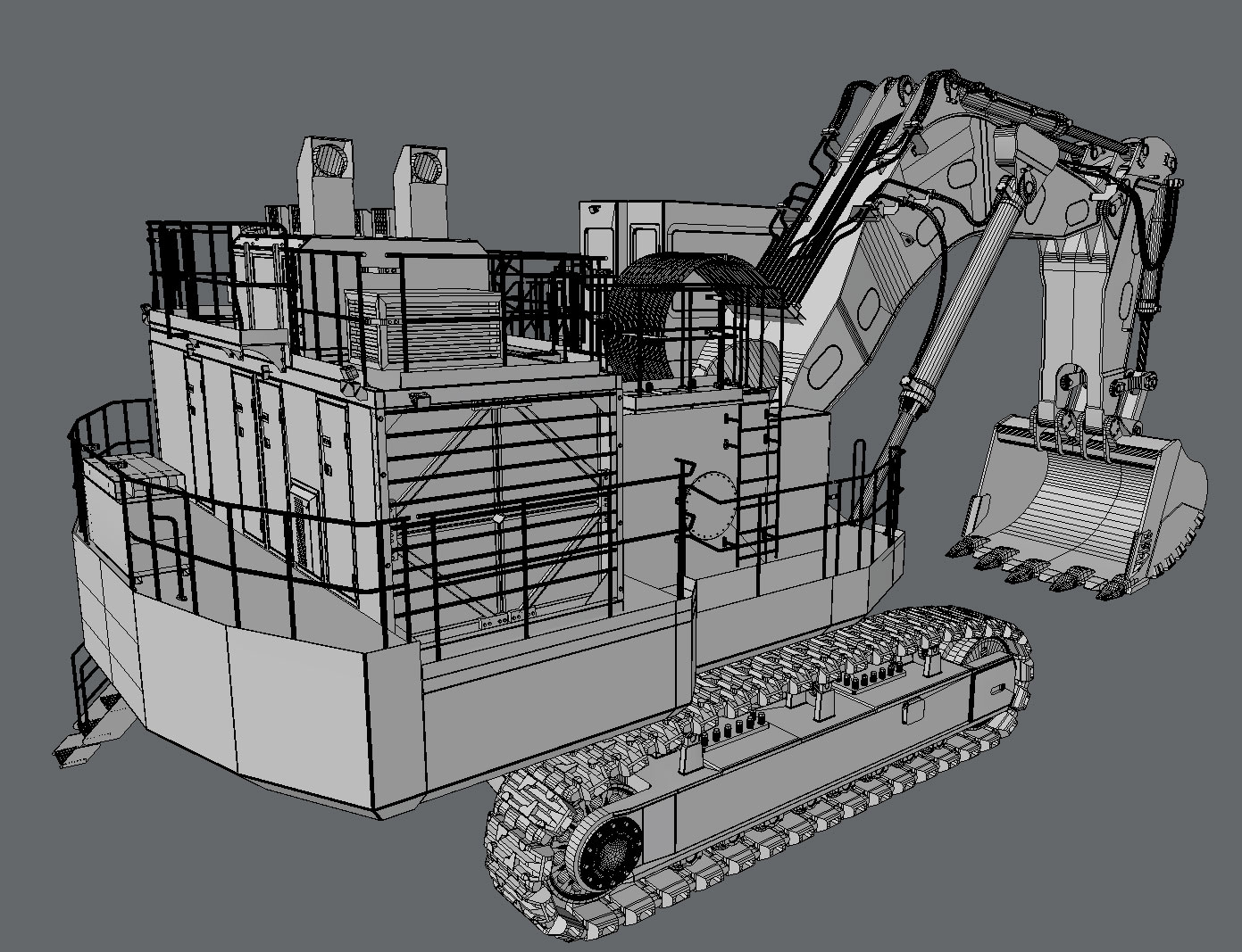 Excavator Hitachi Ex2600-7 3D Model by ArqArt