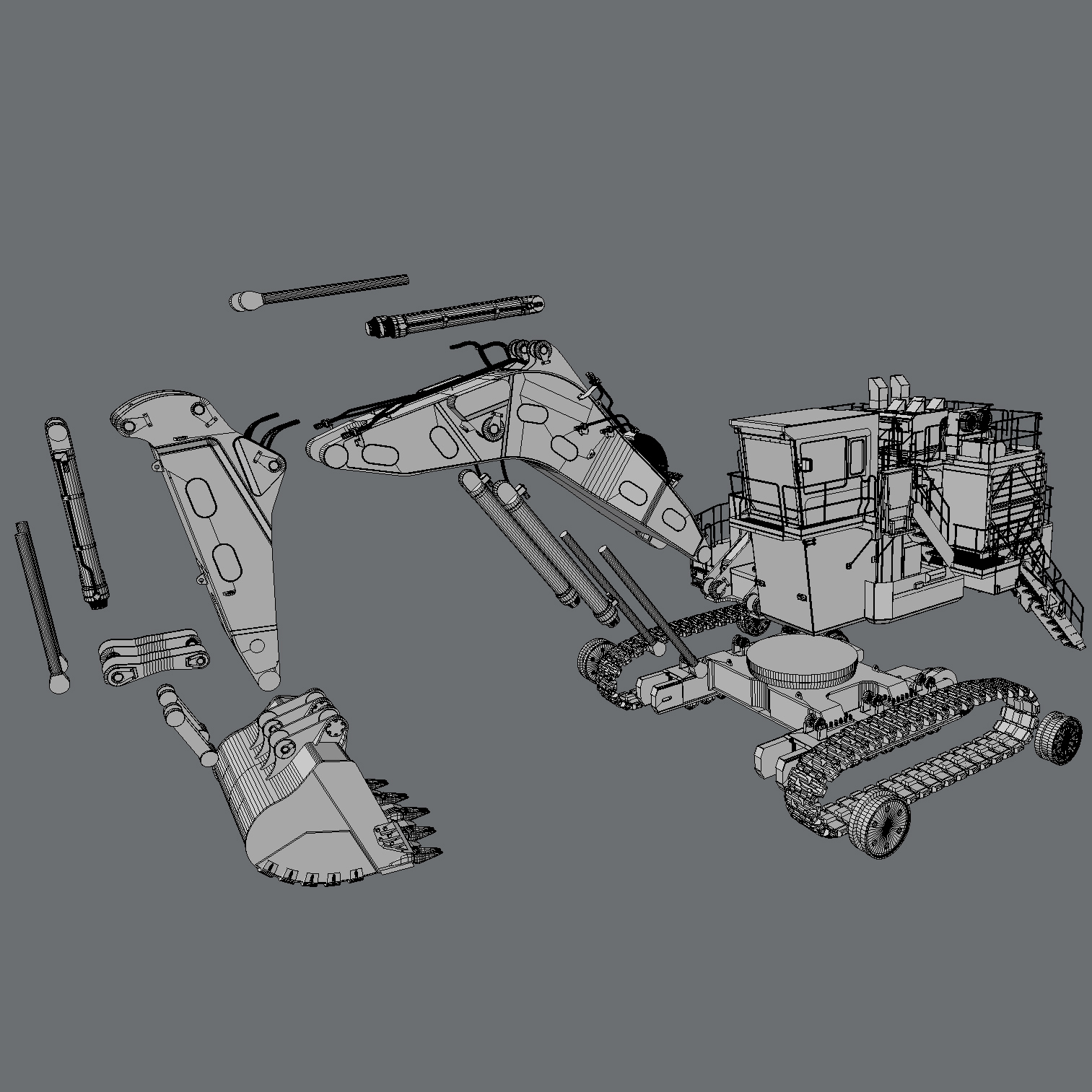 Excavator Hitachi Ex2600-7 3D Model by ArqArt