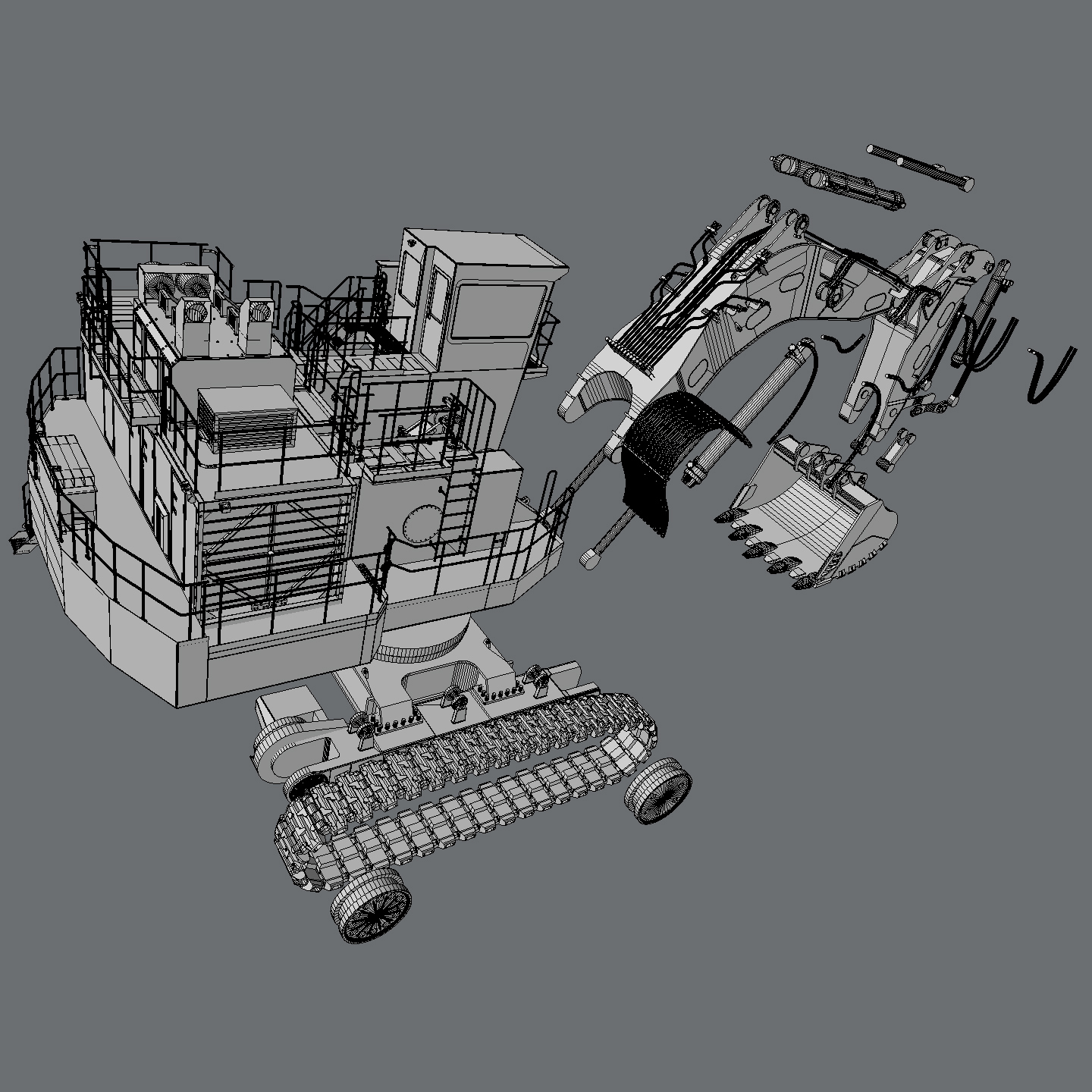 Excavator Hitachi Ex2600-7 3D Model by ArqArt
