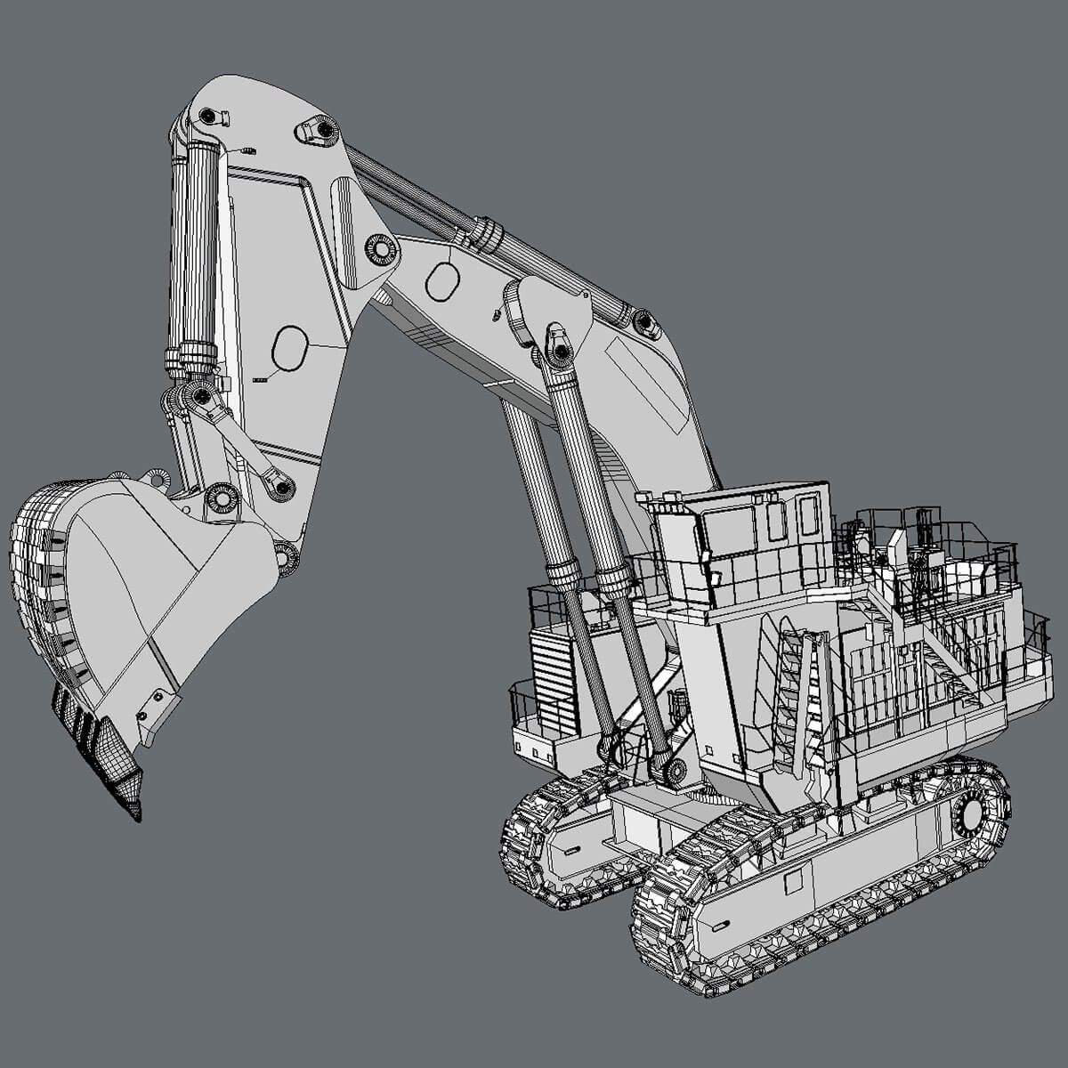 Excavator Hitachi Ex8000 Backhoe - 3D Model by ArqArt