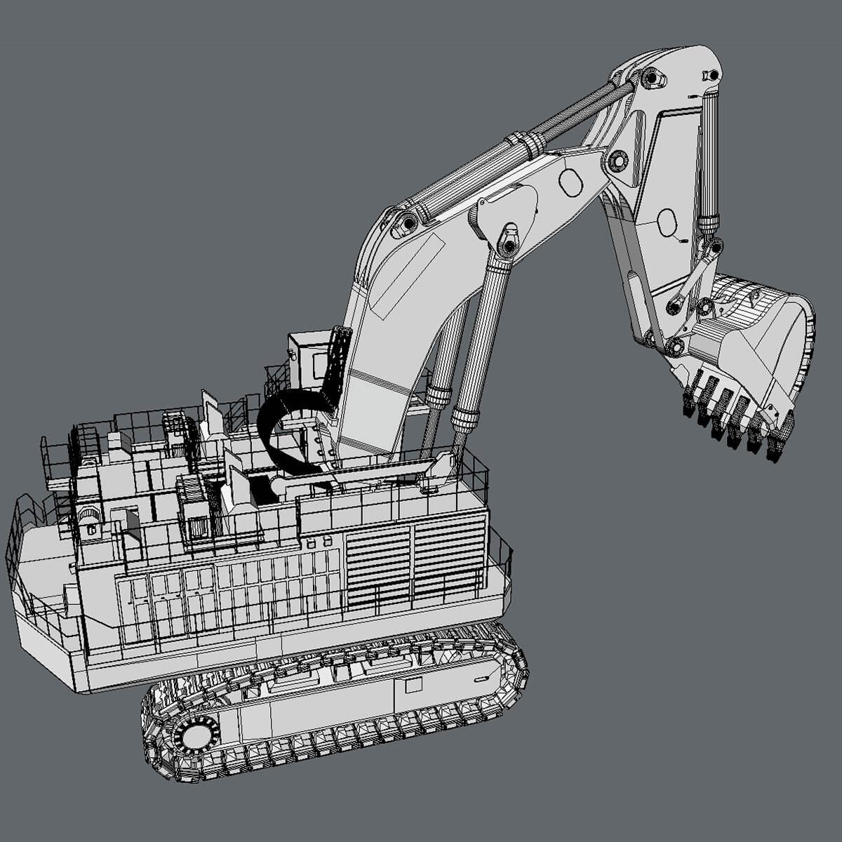 Excavator Hitachi Ex8000 Backhoe - 3D Model by ArqArt