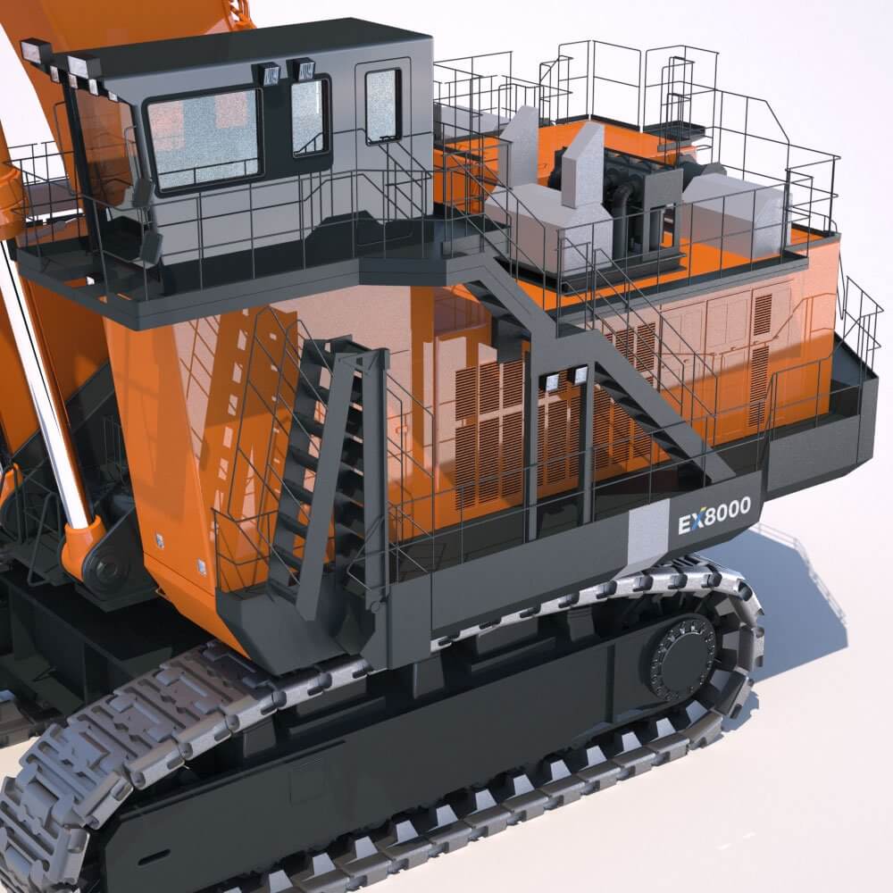 Excavator Hitachi Ex8000 Backhoe - 3D Model by ArqArt