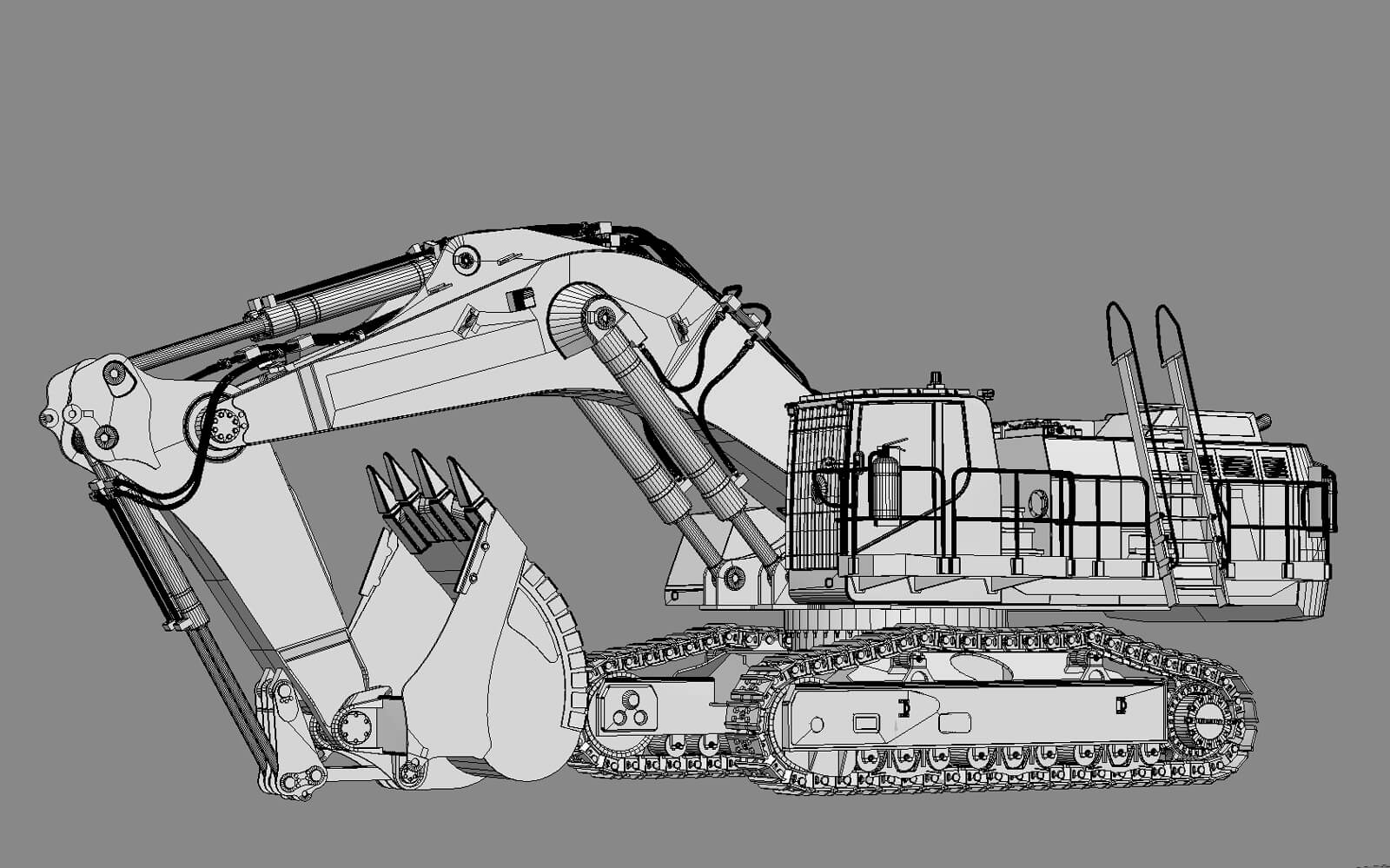 Liebherr R9150 Excavator - 3D Model by ArqArt