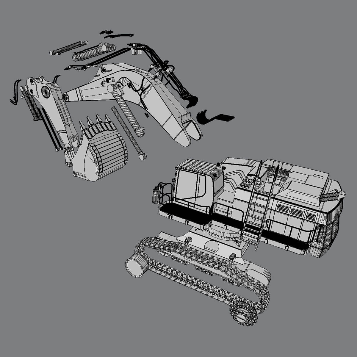 Liebherr R9150 Excavator - 3D Model by ArqArt