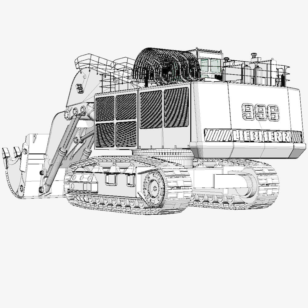 Liebherr R996 Excavator - 3D Model by ArqArt