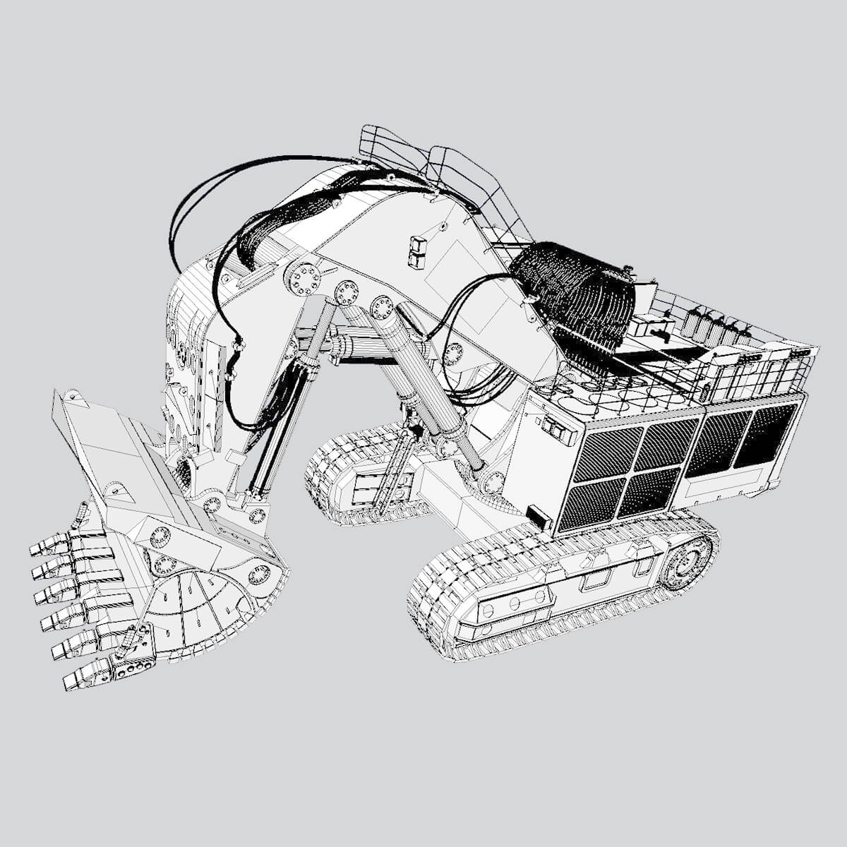 Liebherr R996 Excavator - 3D Model by ArqArt