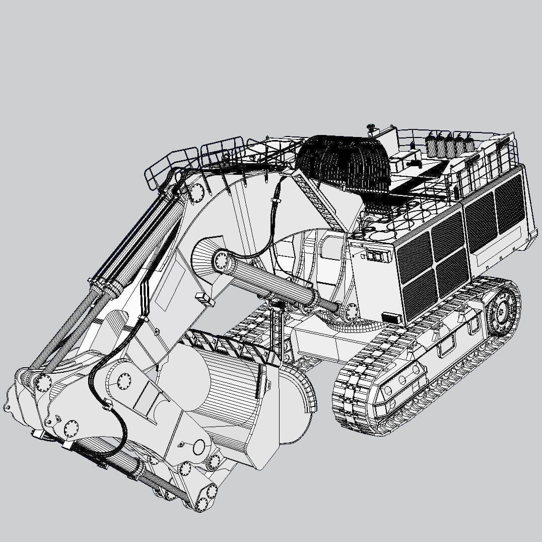 Liebherr R996 Backhoe - 3D Model by ArqArt