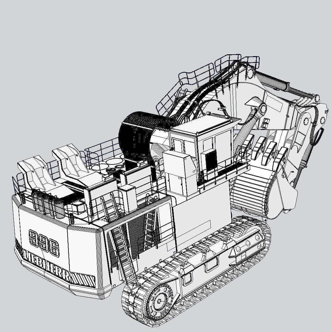 Liebherr R996 Backhoe - 3D Model by ArqArt