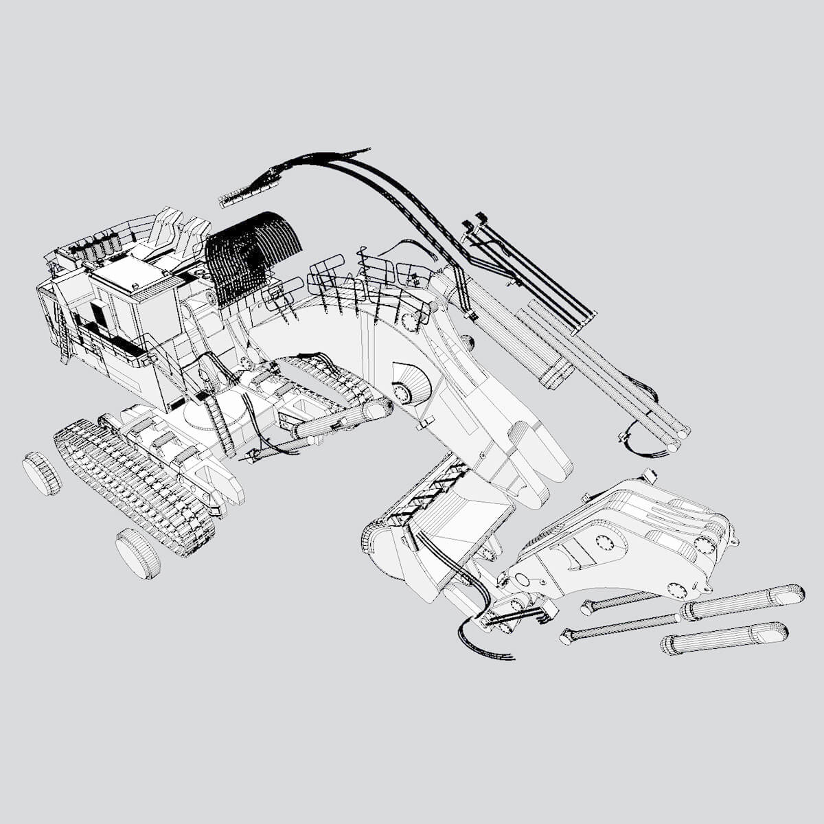 Liebherr R996 Backhoe - 3D Model by ArqArt