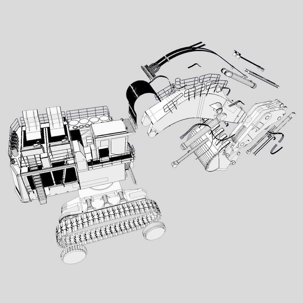 Liebherr R996 Backhoe - 3D Model by ArqArt