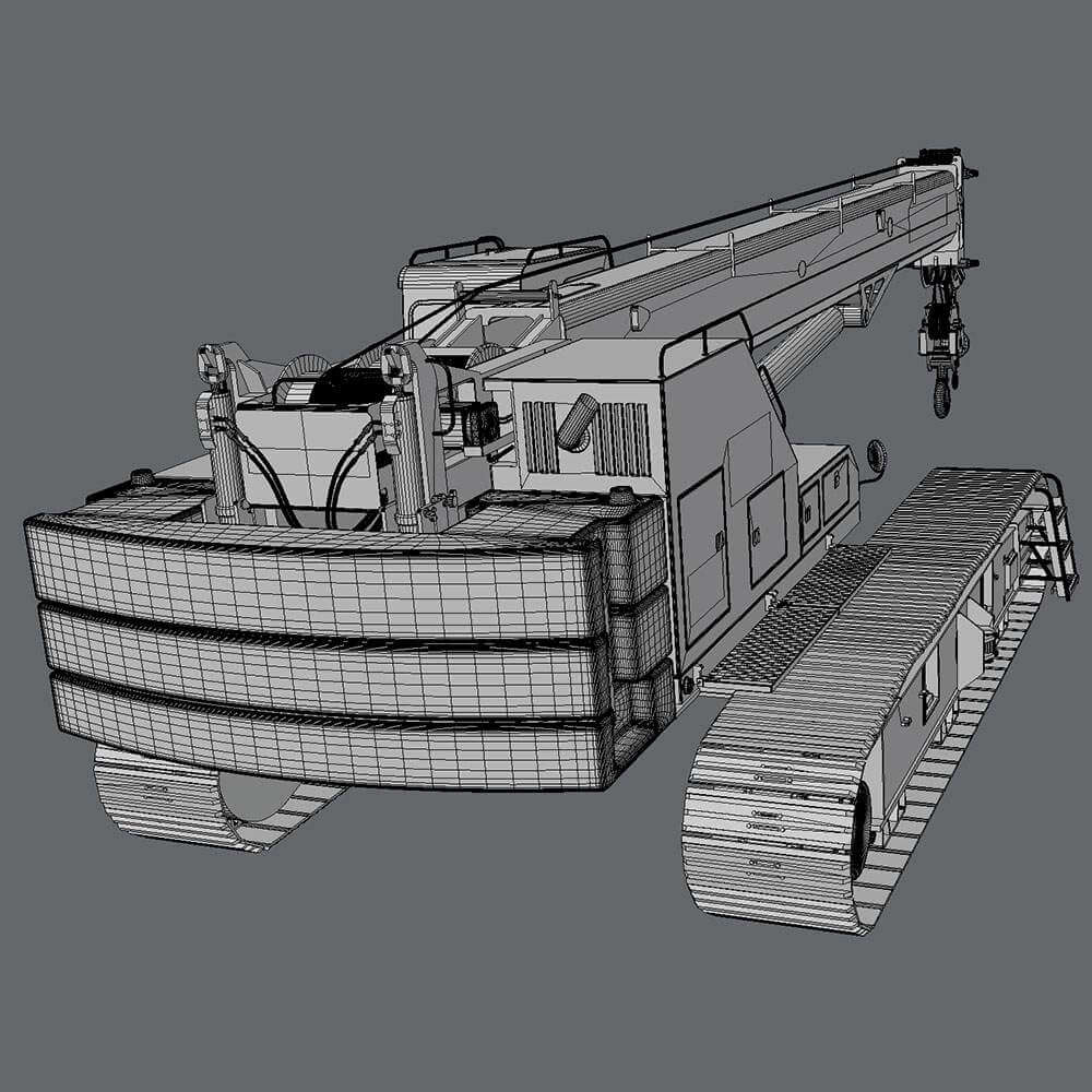 Link Belt TCC-750 Telescopic Crawler Crane 3D Model by ArqArt
