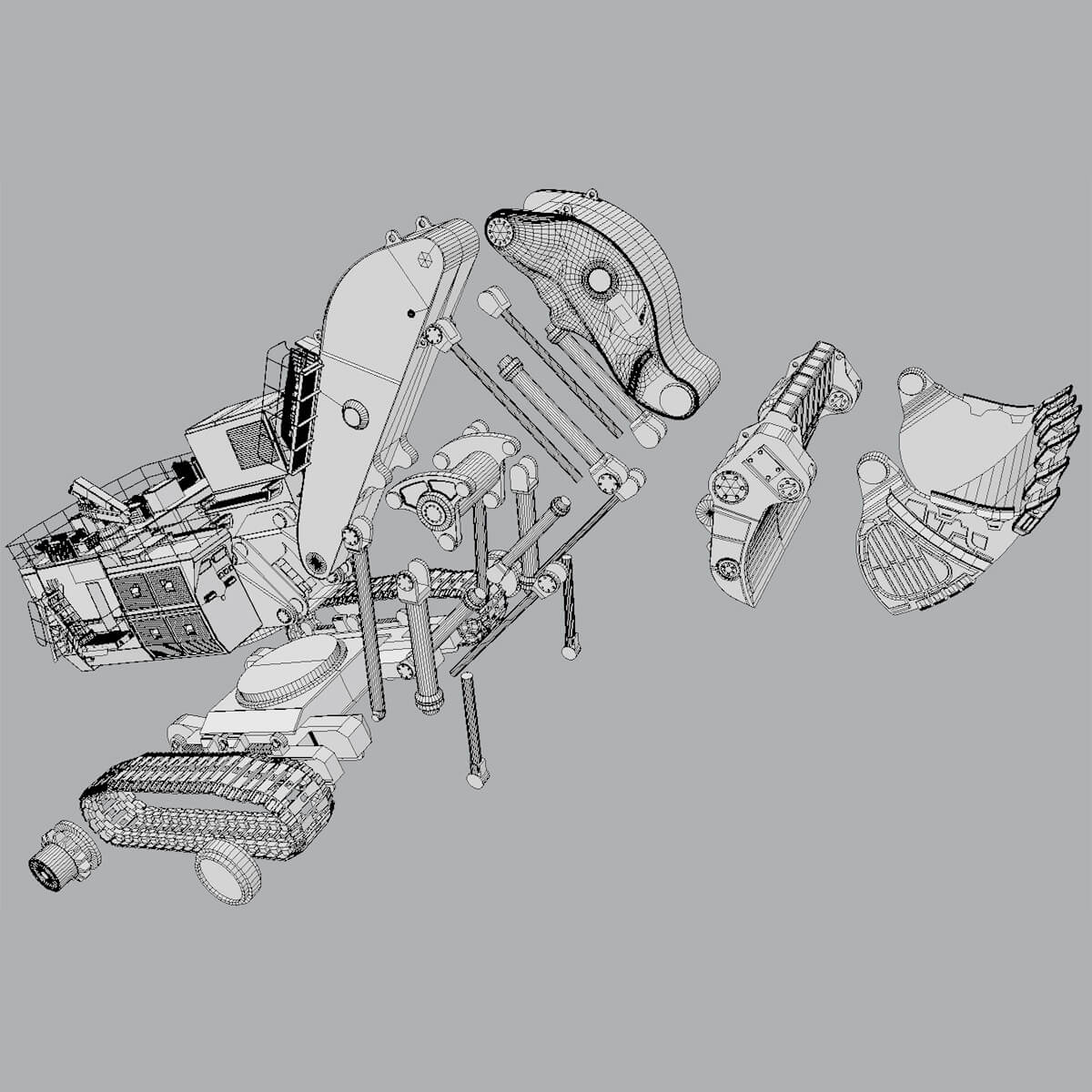 Mining Excavator 6090 FS - 3D Model by ArqArt