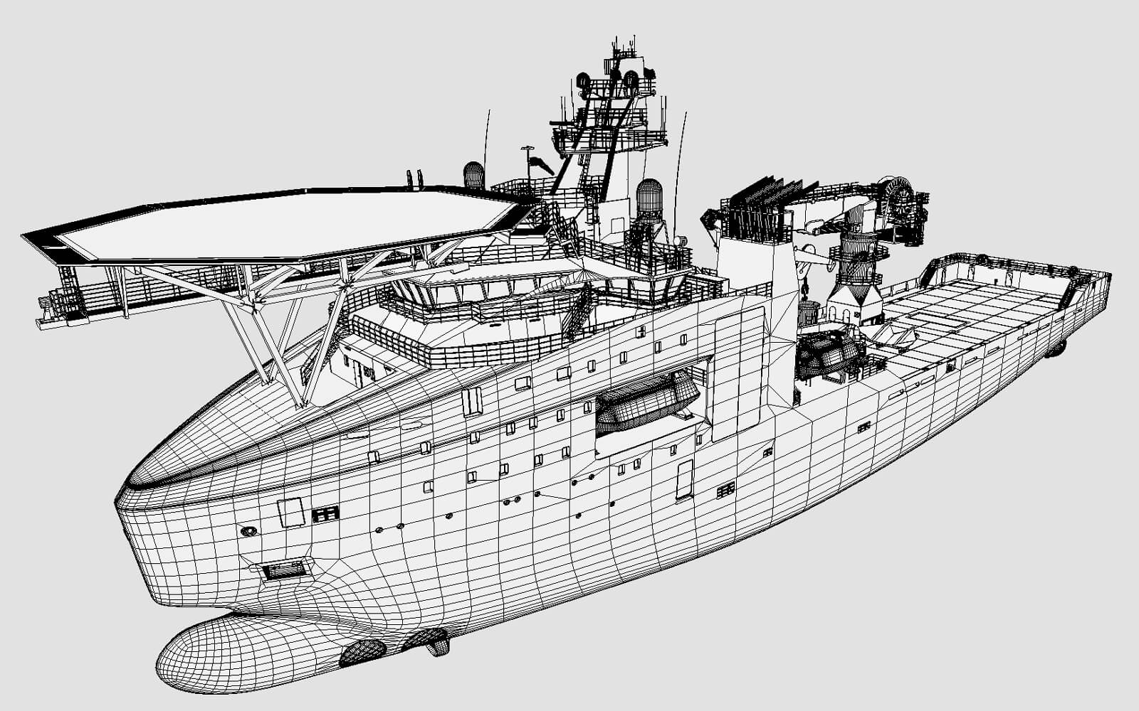 Offshore Subsea Construction Vessel Oscv Siem Spearfish - 3D Model by ...