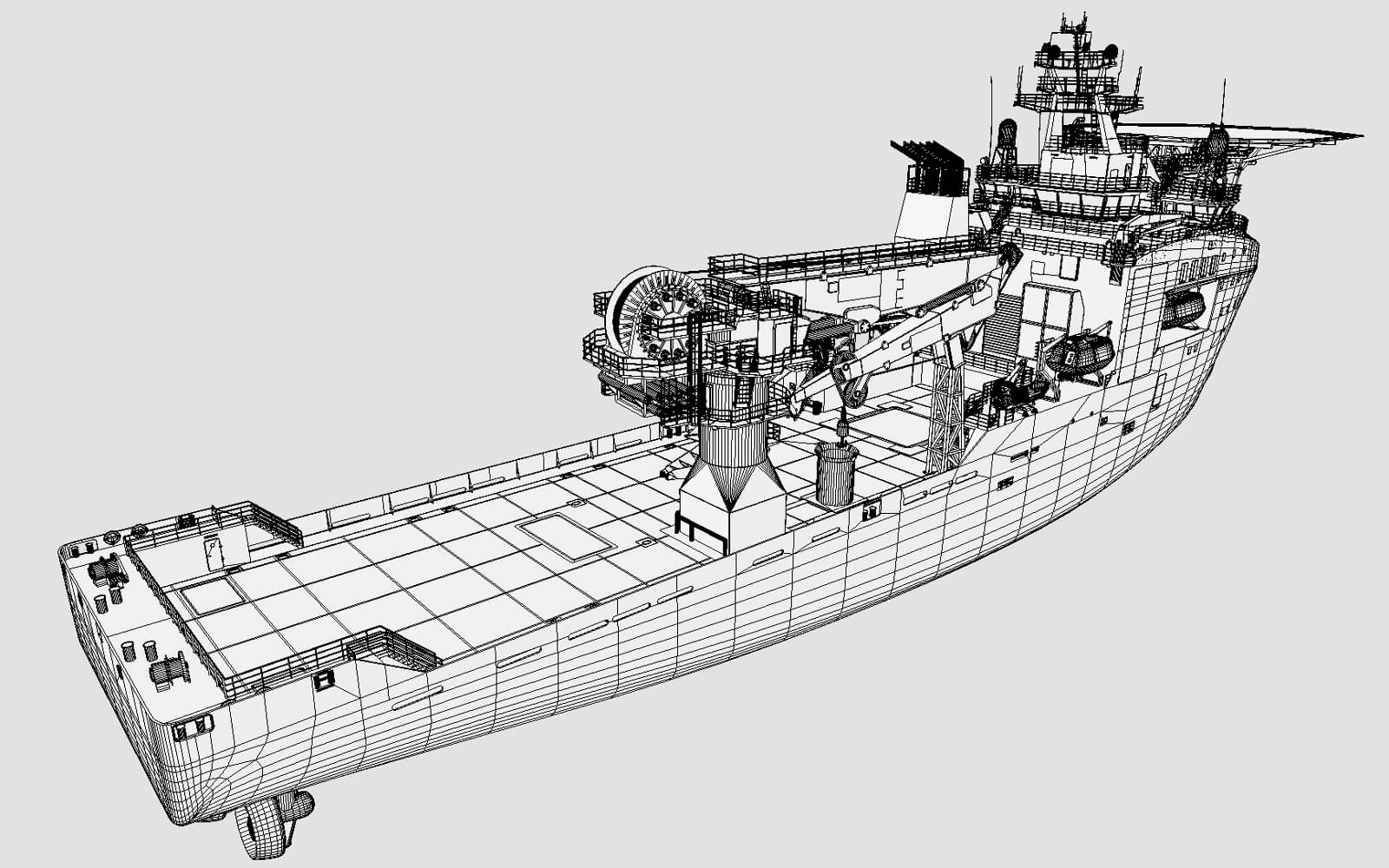Offshore Subsea Construction Vessel Oscv Siem Spearfish - 3D Model by ...