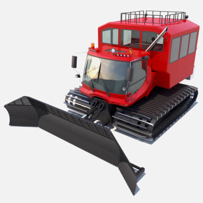 Snowcat PistenBully 600 with Passengers Cab - 3D Model by ArqArt