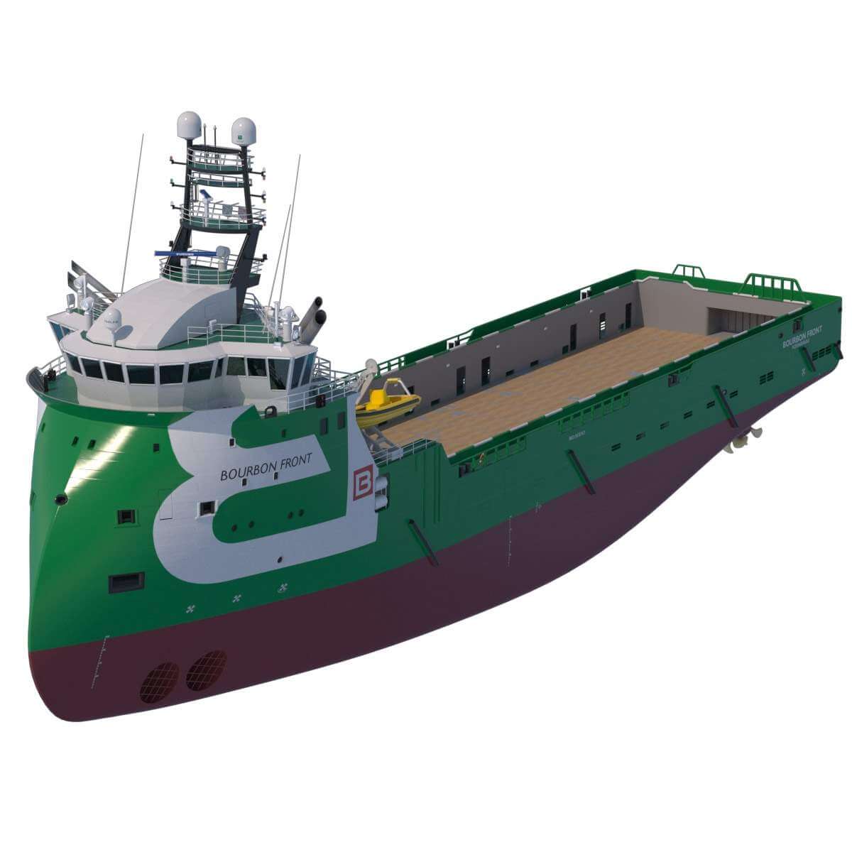 Platform Supply Vessel Bourbon Front - 3D Model by ArqArt