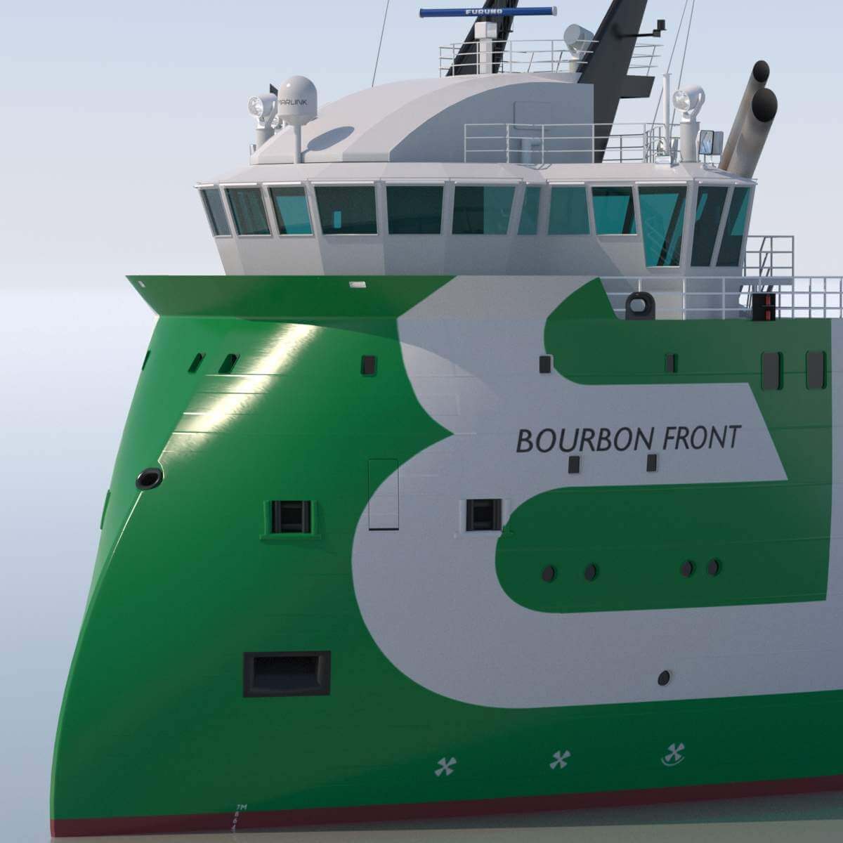 Platform Supply Vessel Bourbon Front - 3D Model by ArqArt