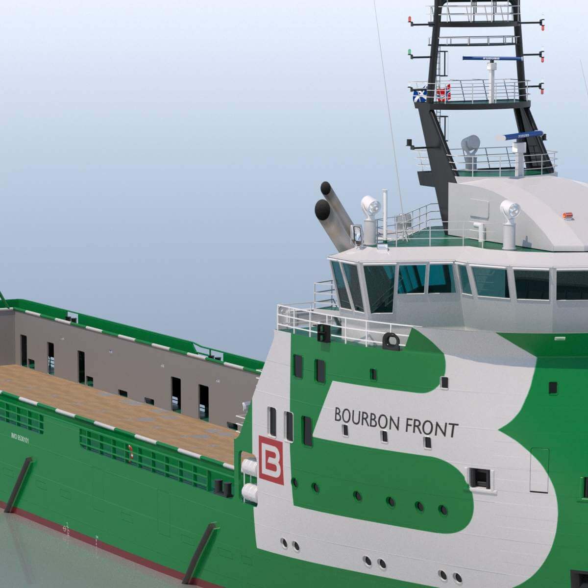 Platform Supply Vessel Bourbon Front - 3D Model by ArqArt