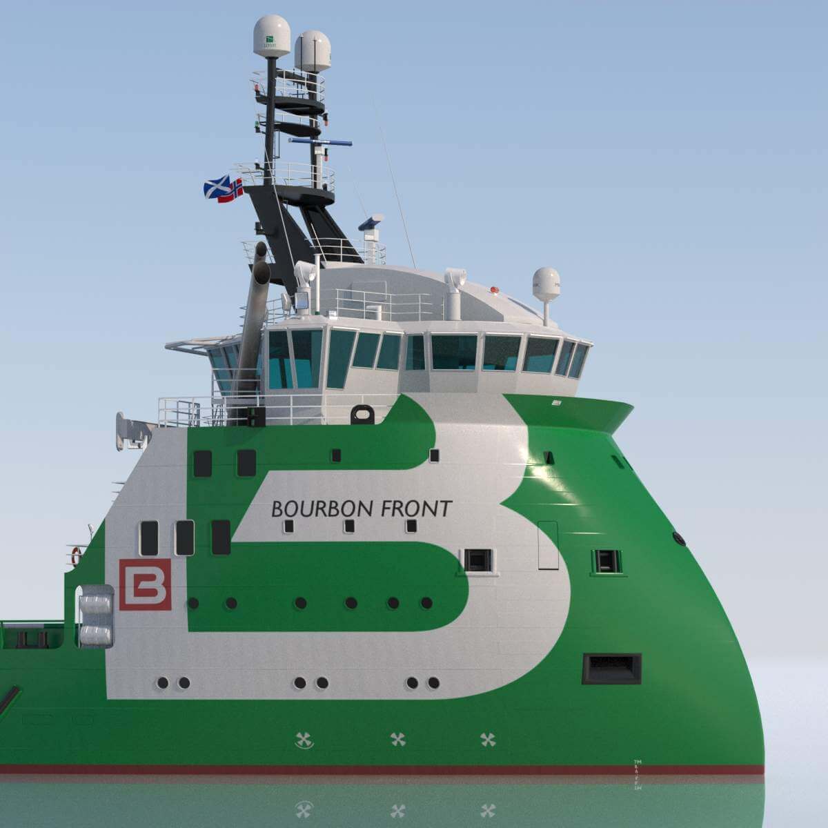 Platform Supply Vessel Bourbon Front - 3D Model by ArqArt