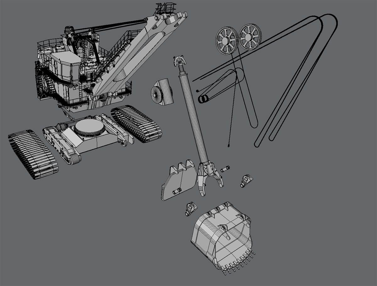Bucyrus 495HR Rope Shovel - 3D Model by ArqArt