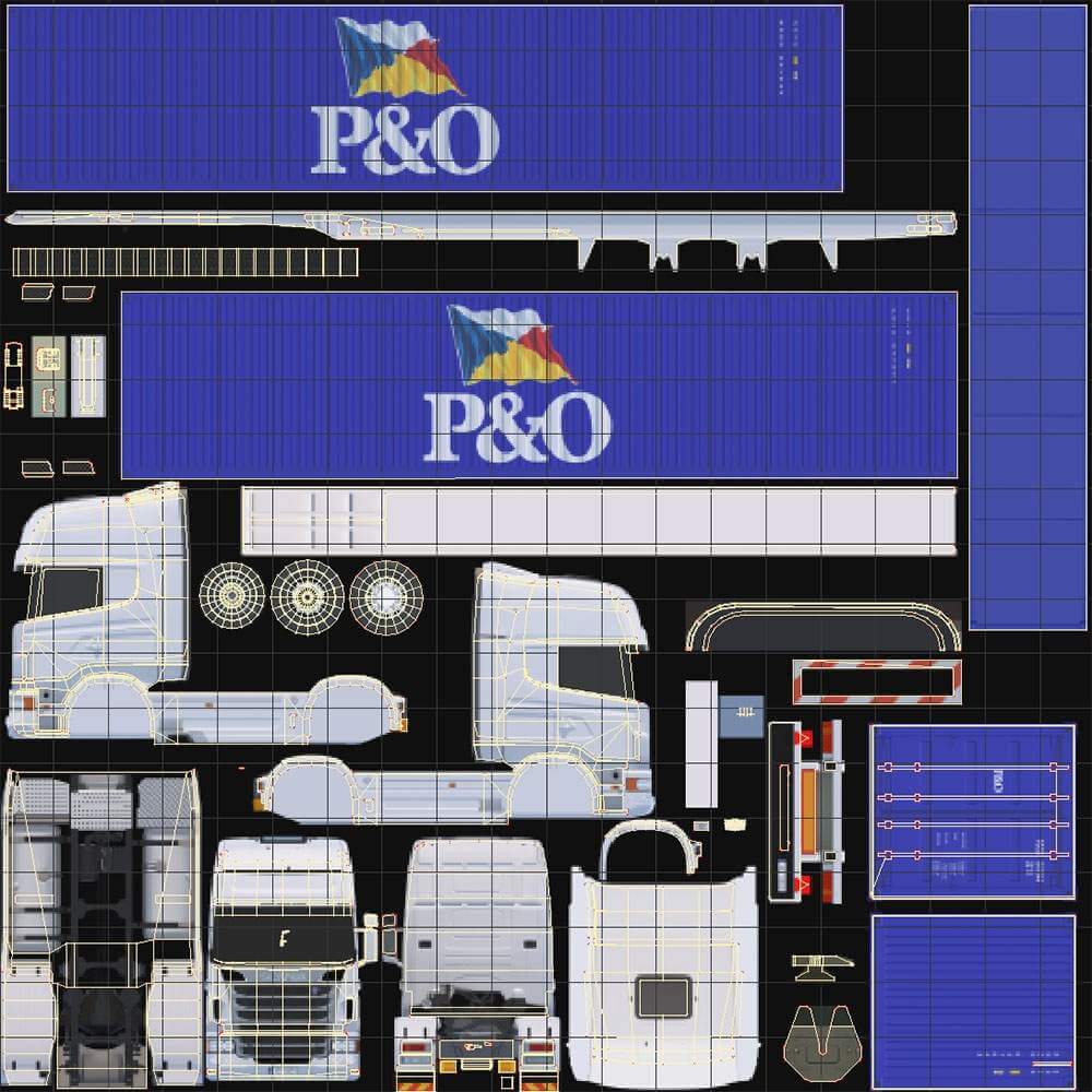 Scania R730 with 10 Containers - 3D Model by ArqArt