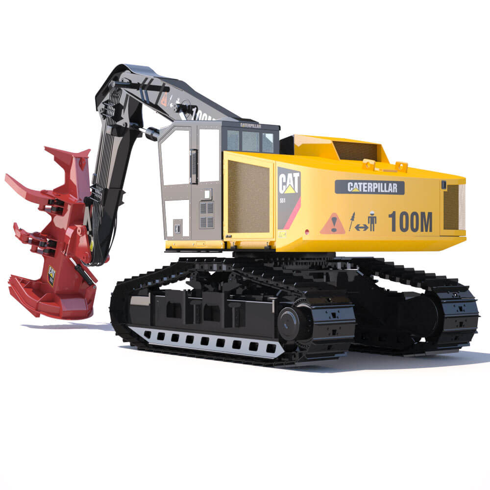 Tracked Feller Buncher CAT 551 - 3D Model by ArqArt