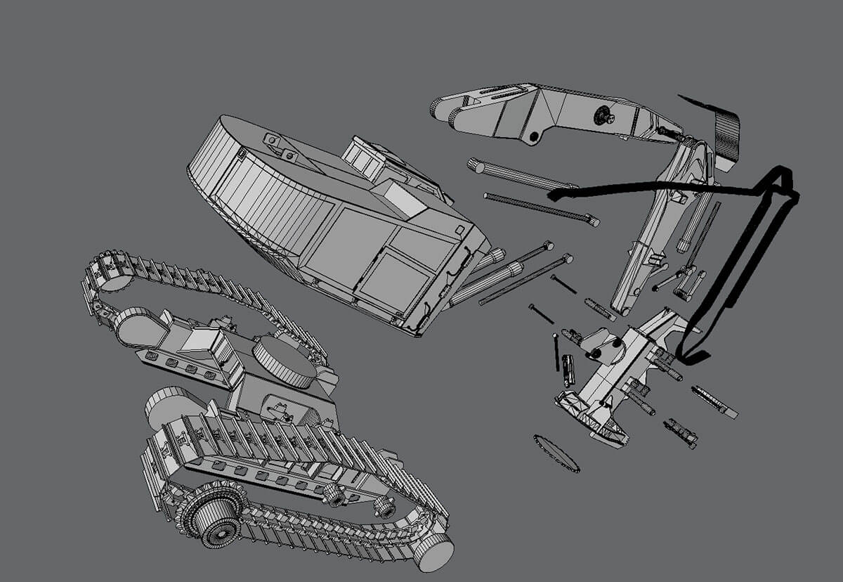 Tracked Feller Buncher CAT 551 - 3D Model by ArqArt