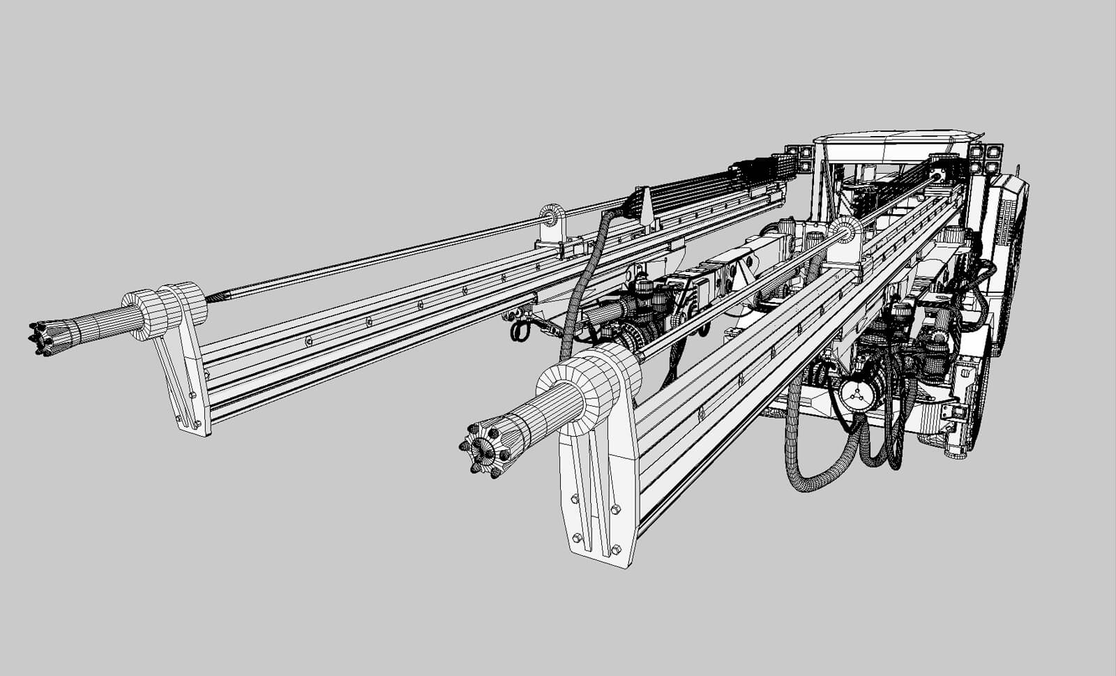 Two-Boom Drill Rig Sandvik DD421 3D Model by ArqArt