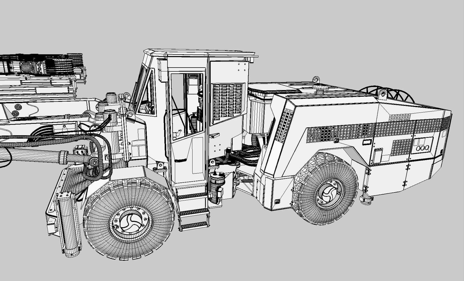 Two-Boom Drill Rig Sandvik DD421 3D Model by ArqArt