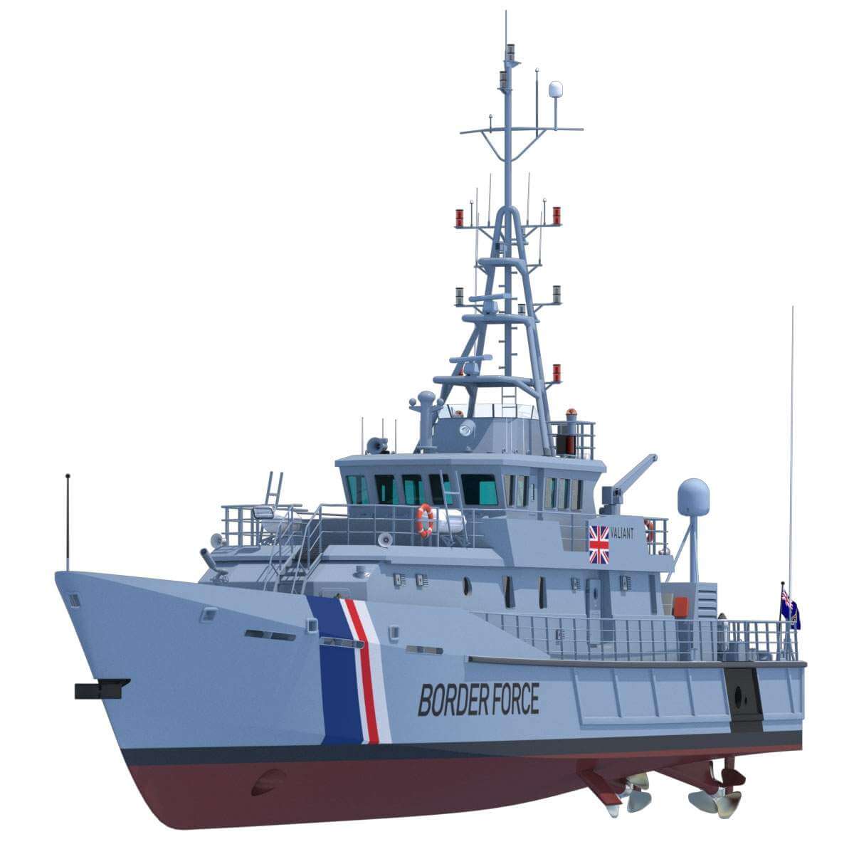 UKBA 42m Customs Cutter - 3D Model by ArqArt