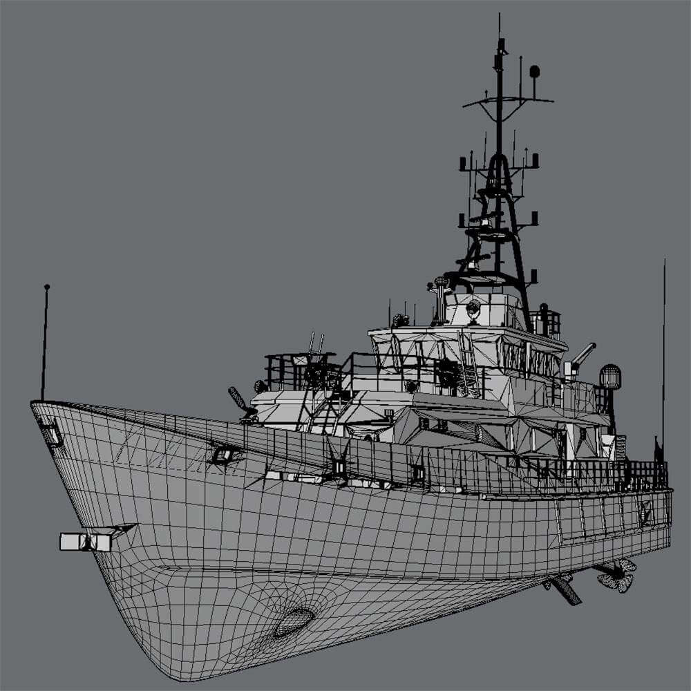 UKBA 42m Customs Cutter - 3D Model by ArqArt