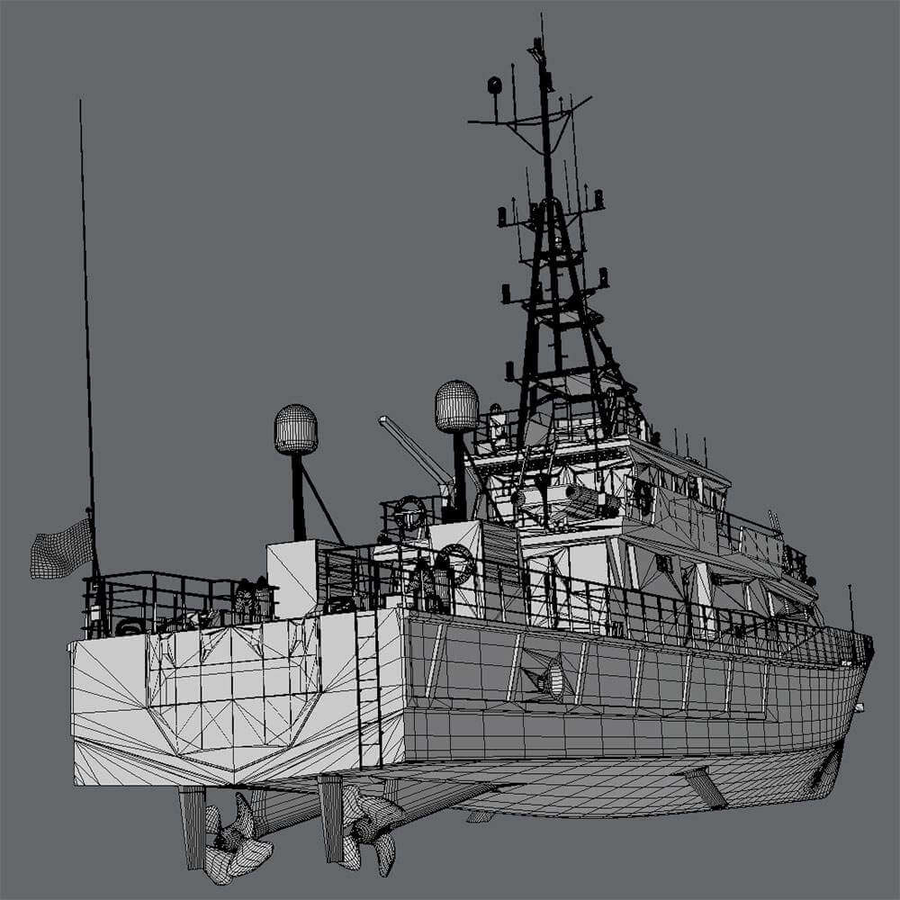UKBA 42m Customs Cutter - 3D Model by ArqArt