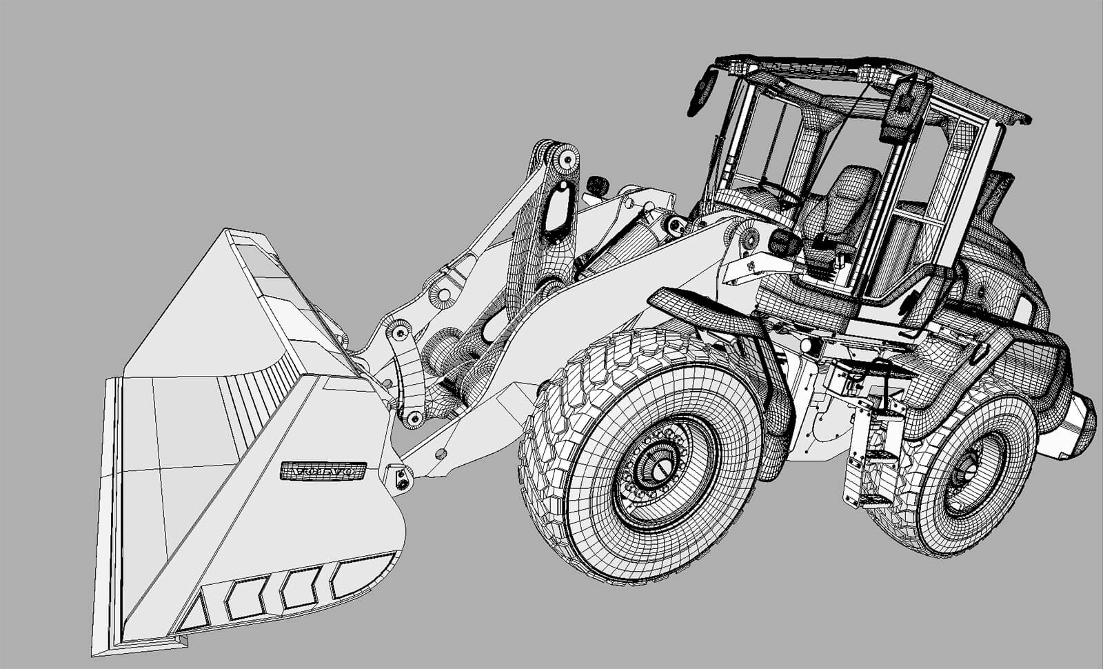 Wheel Loader Volvo L60H - 3D Model by ArqArt