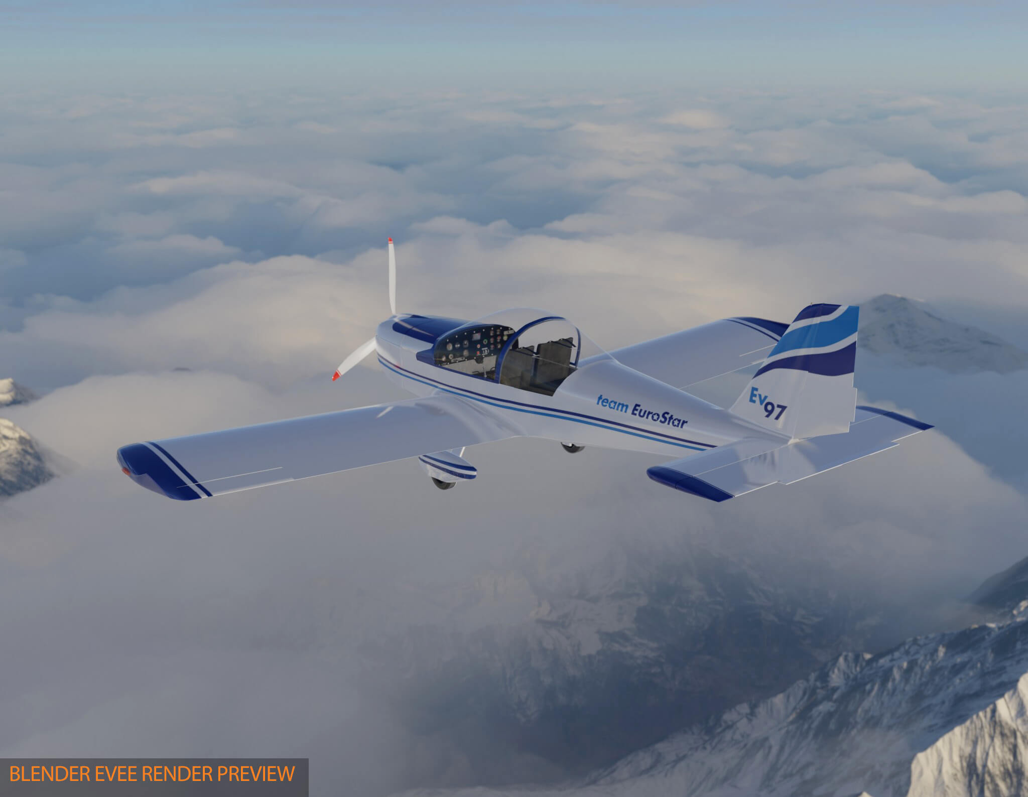 EV-97 EuroStar Ultralight Aircraft – Mid/Low Poly 3D Model by art_soldat