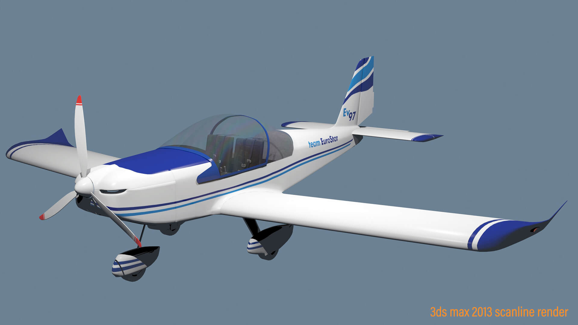 EV-97 EuroStar Ultralight Aircraft – Mid/Low Poly 3D Model by art_soldat