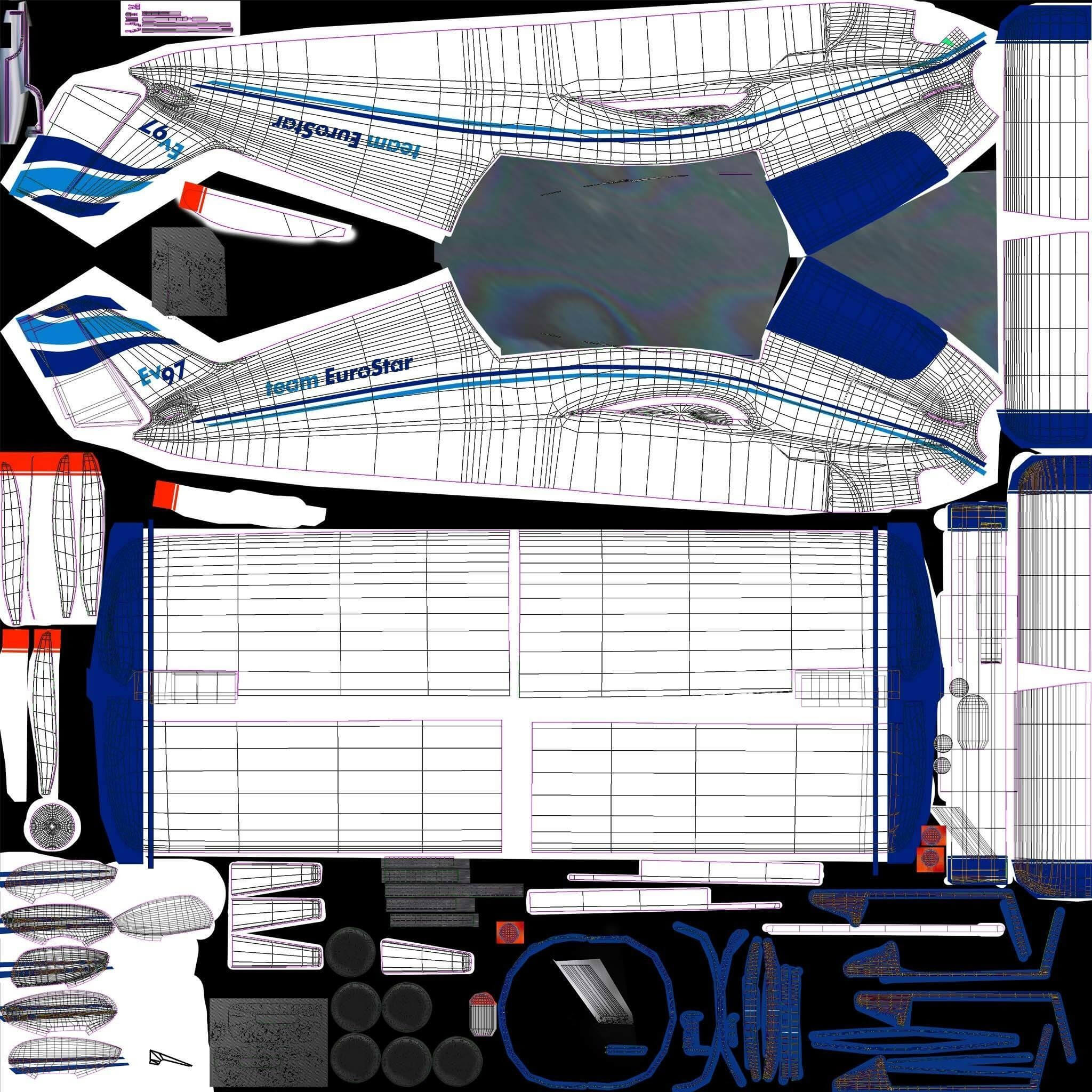 EV-97 EuroStar Ultralight Aircraft – Mid/Low Poly 3D Model by art_soldat