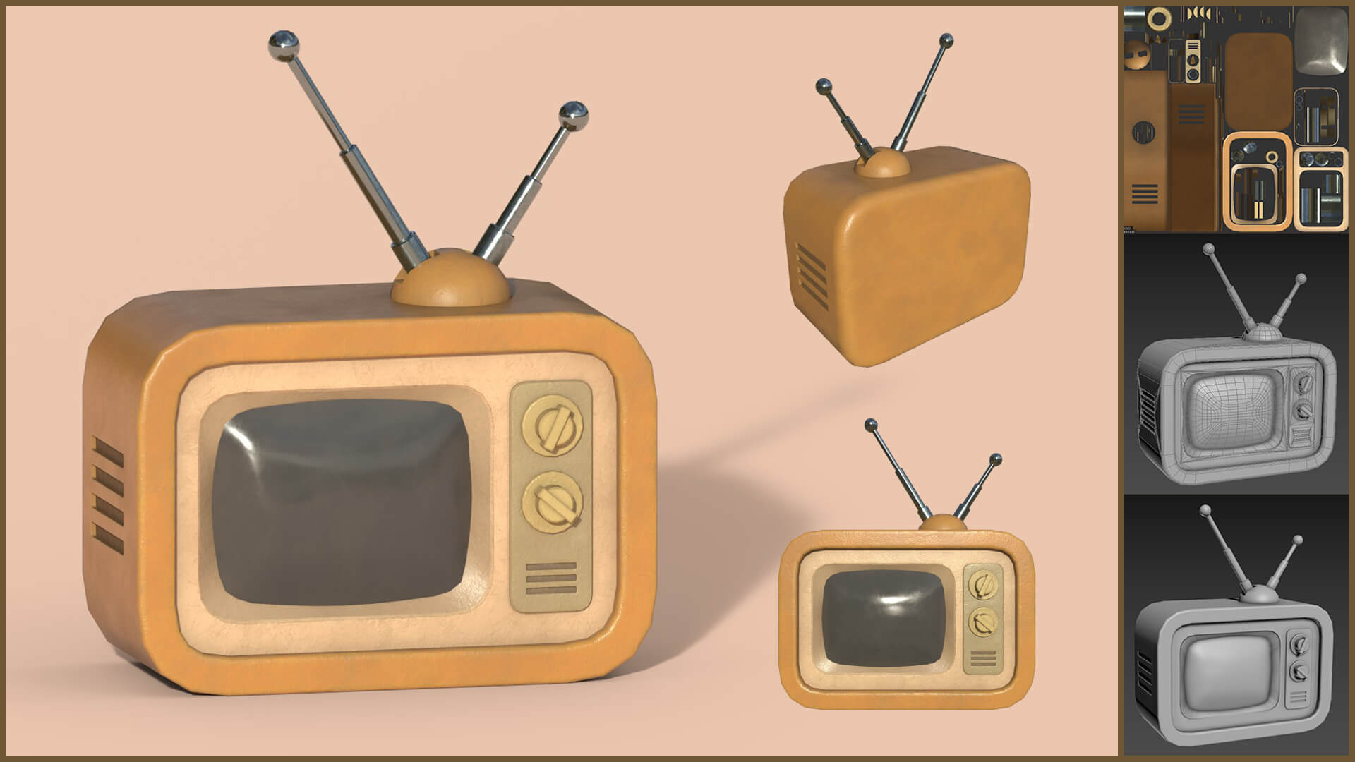 Basic Cartoony TV - 3D Model by Art_Teeves