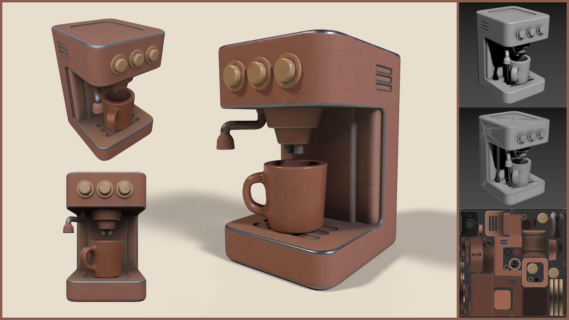 Basic Stylized Coffee Maker - 3D Model by Art_Teeves